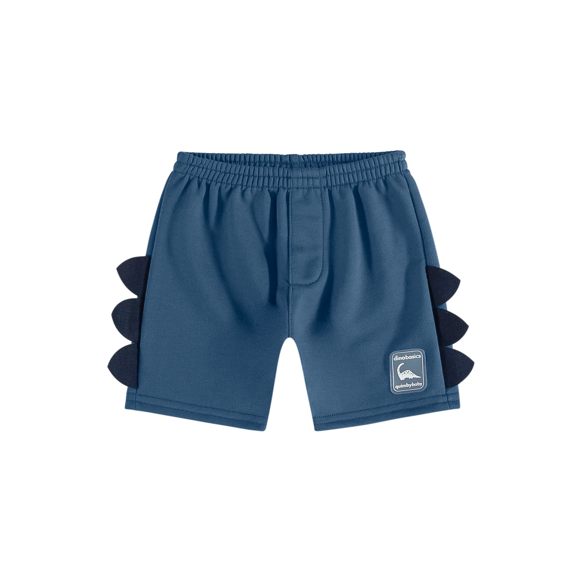 Quimby - Short Dino Unissex para Bebês em Moletom Azul - Vestis