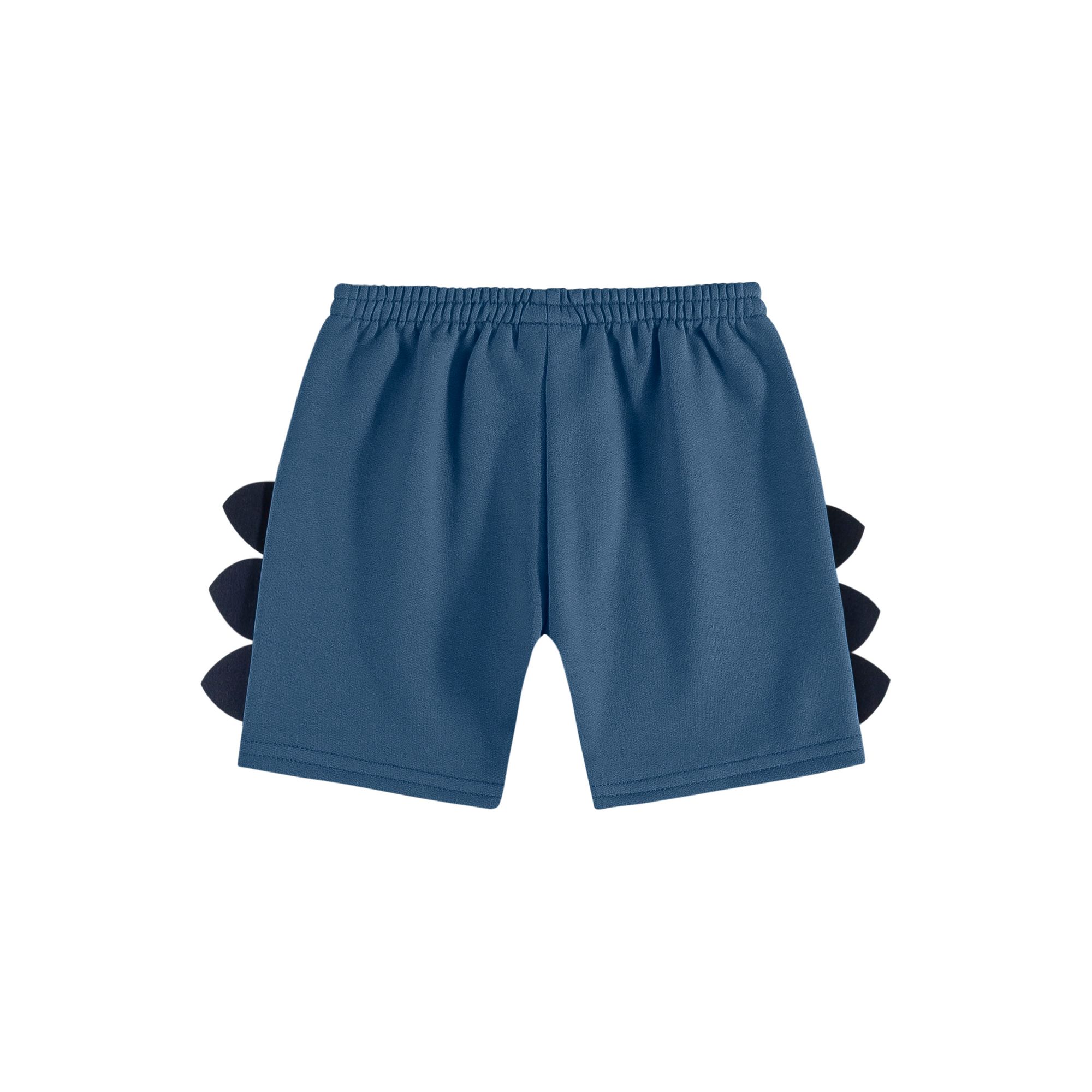 Quimby - Short Dino Unissex para Bebês em Moletom Azul - Vestis