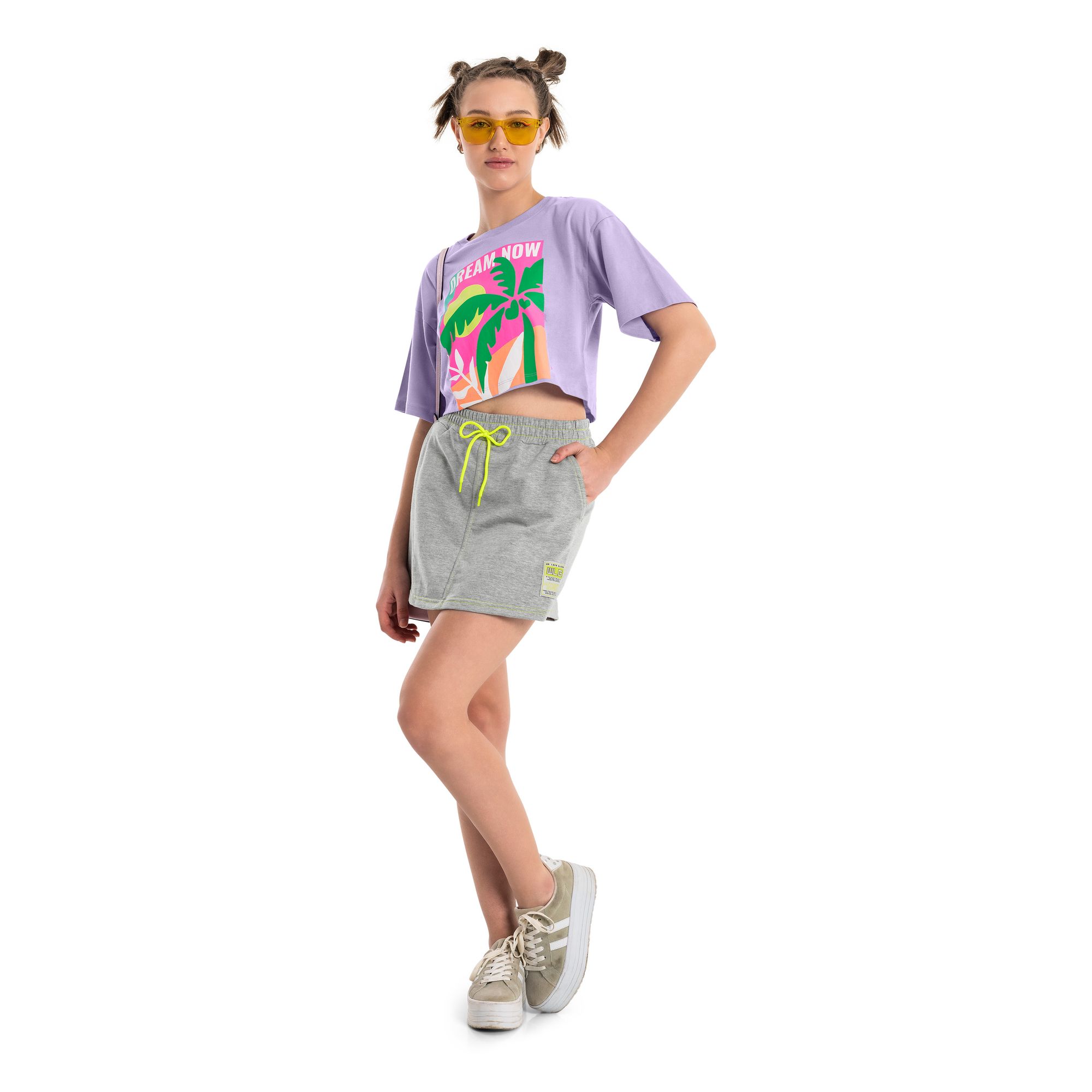 Gloss Short Saia Juvenil Em Molecotton Cinza Vestis